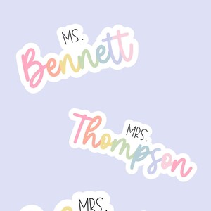 Personalized Teacher Sticker Custom Teacher Name Sticker - Etsy
