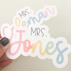 Personalized Teacher Sticker | Custom Teacher Name Sticker | Teacher ...