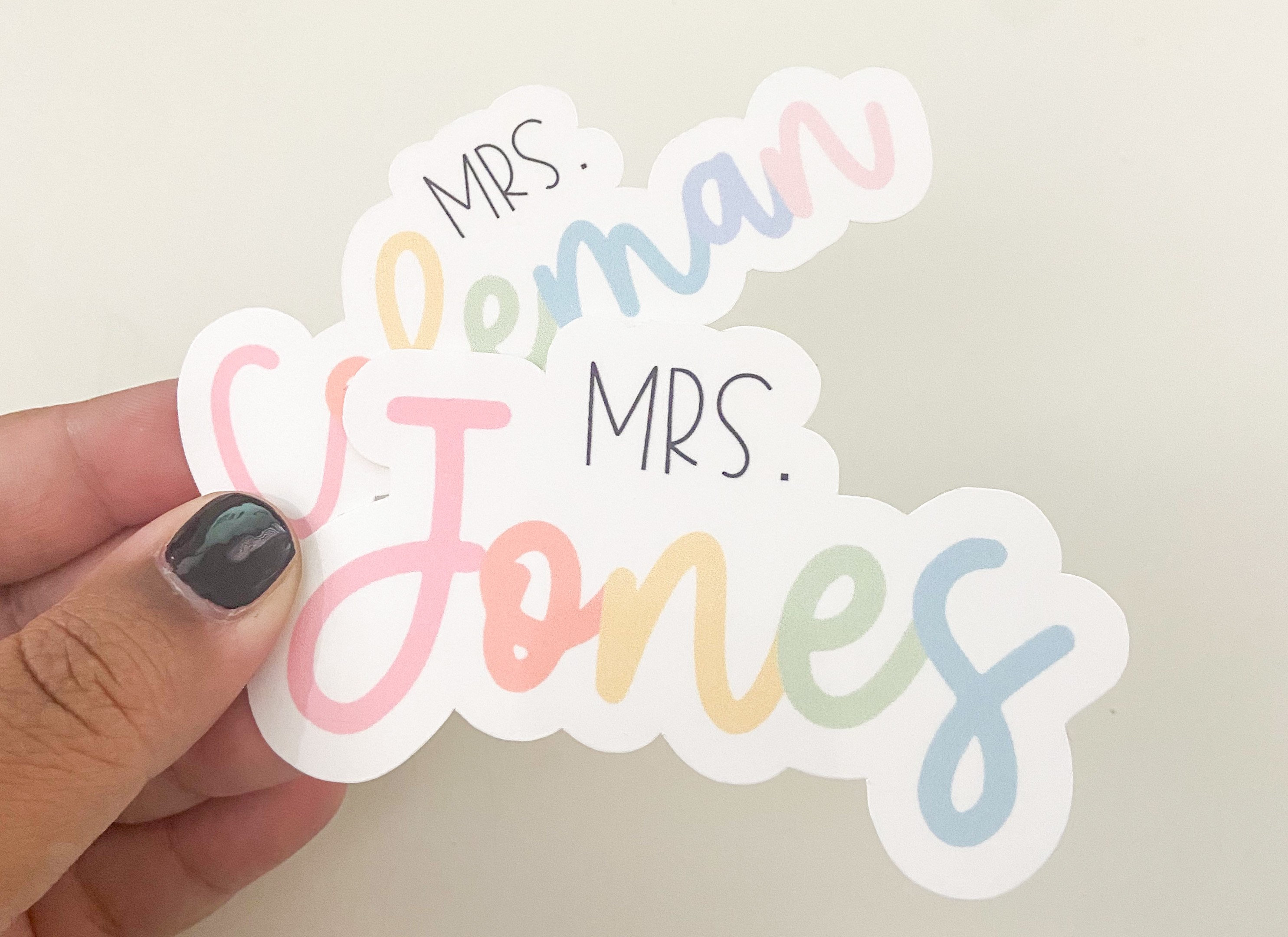 Personalized Teacher Sticker Custom Teacher Name Sticker - Etsy