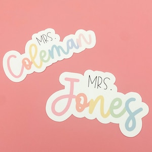 Personalized Teacher Sticker Custom Teacher Name Sticker Teacher Gift ...