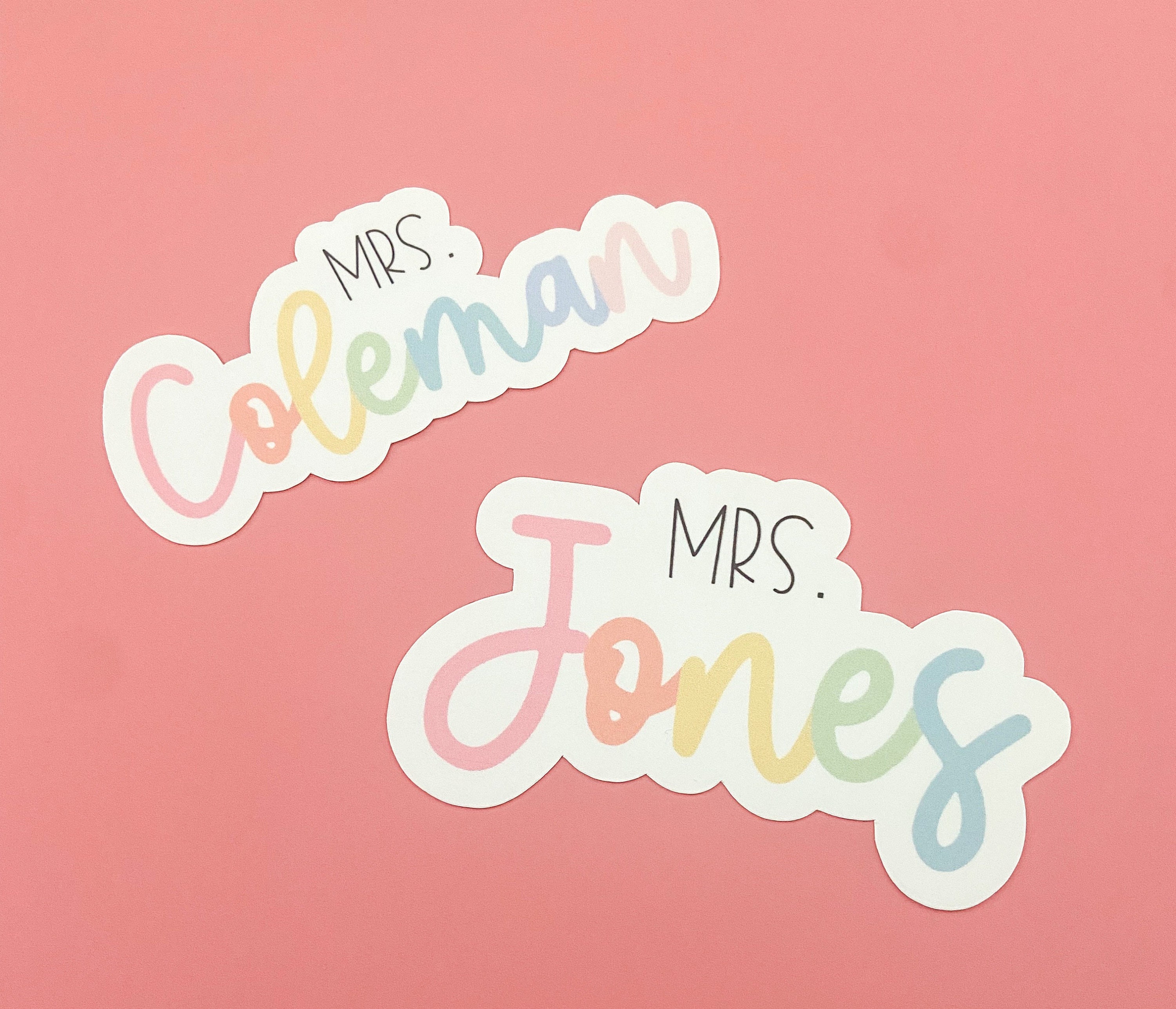 Personalized Teacher Sticker Custom Teacher Name Sticker - Etsy