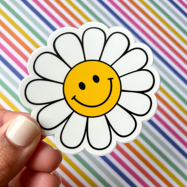 Happy Face Sticker - Etsy