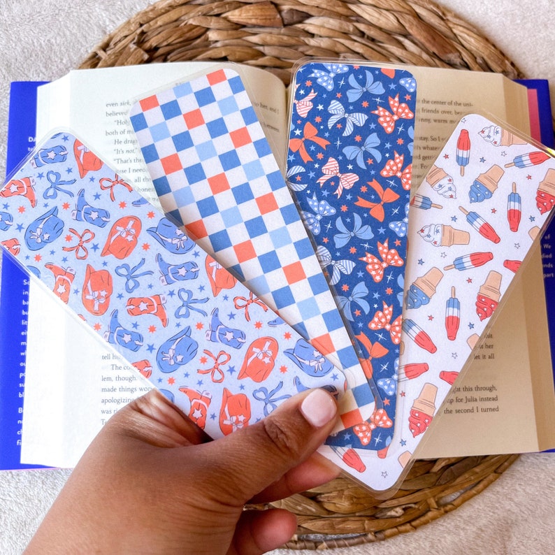 Patriotic Bookmarks: American Summer Tassel Bookmark, Gift for Book ...