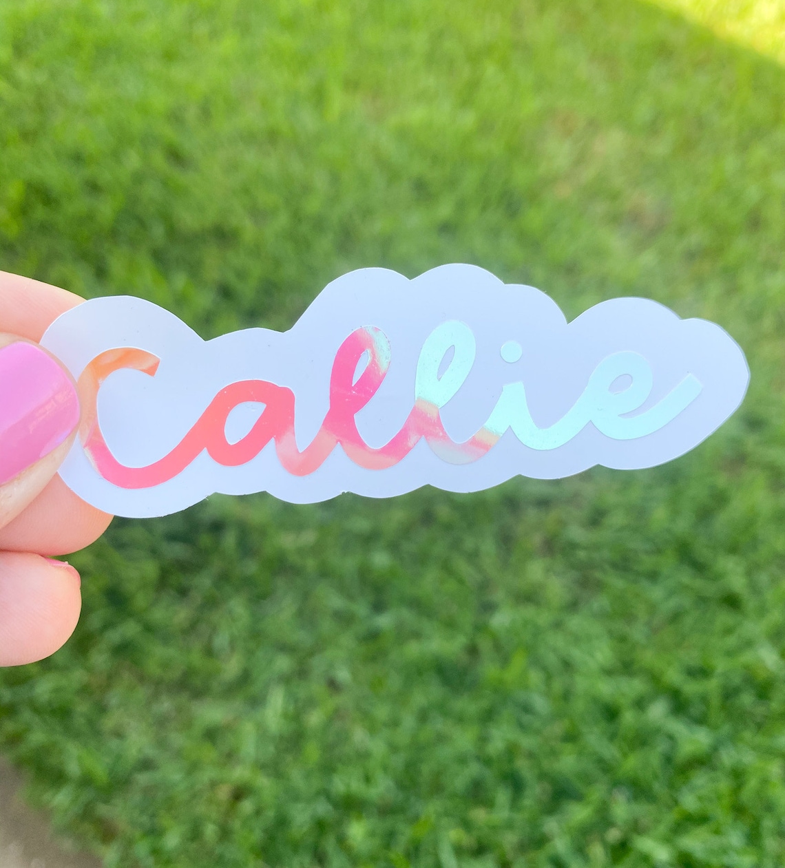 Callie Font Vinyl Name Decal Holographic Decal Name Decal | Etsy