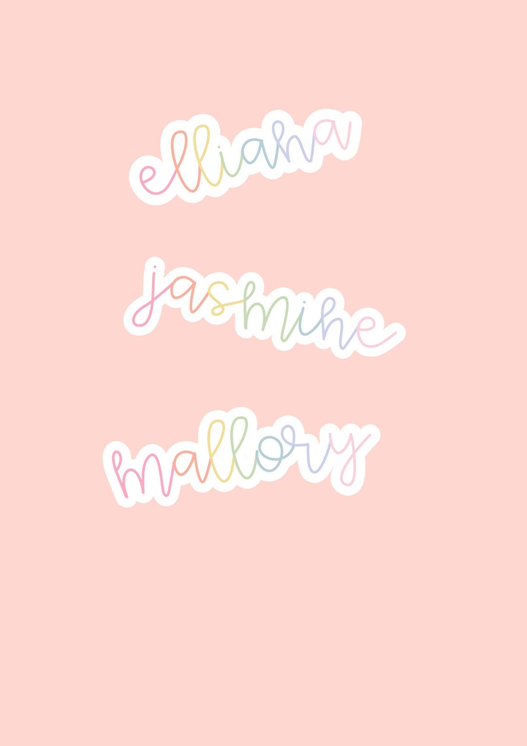 Personalized Name Sticker | Cursive Custom Name Sticker | Handlettered ...