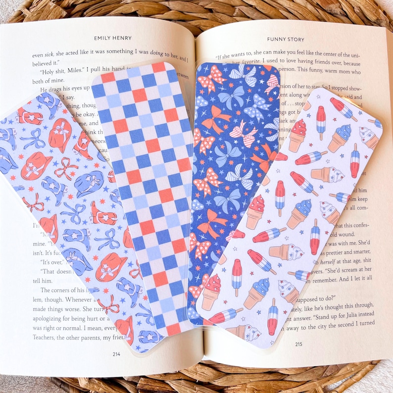 Patriotic Bookmarks: American Summer Tassel Bookmark, Gift for Book ...