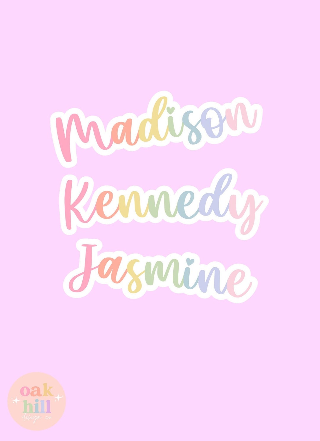 Personalized Name Sticker | Custom Name Sticker | Handlettered Name ...