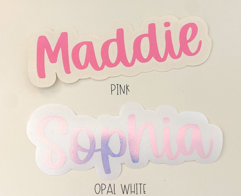 MADDIE Font | Custom Vinyl Name Decal |vinyl Sticker | Holographic Name ...
