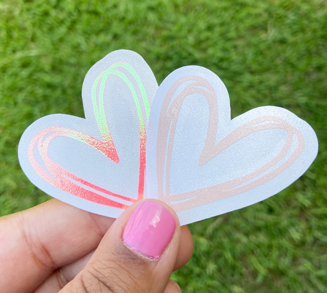 Scribble Heart Holographic Decal: Hand Drawn Vinyl Decal - Etsy