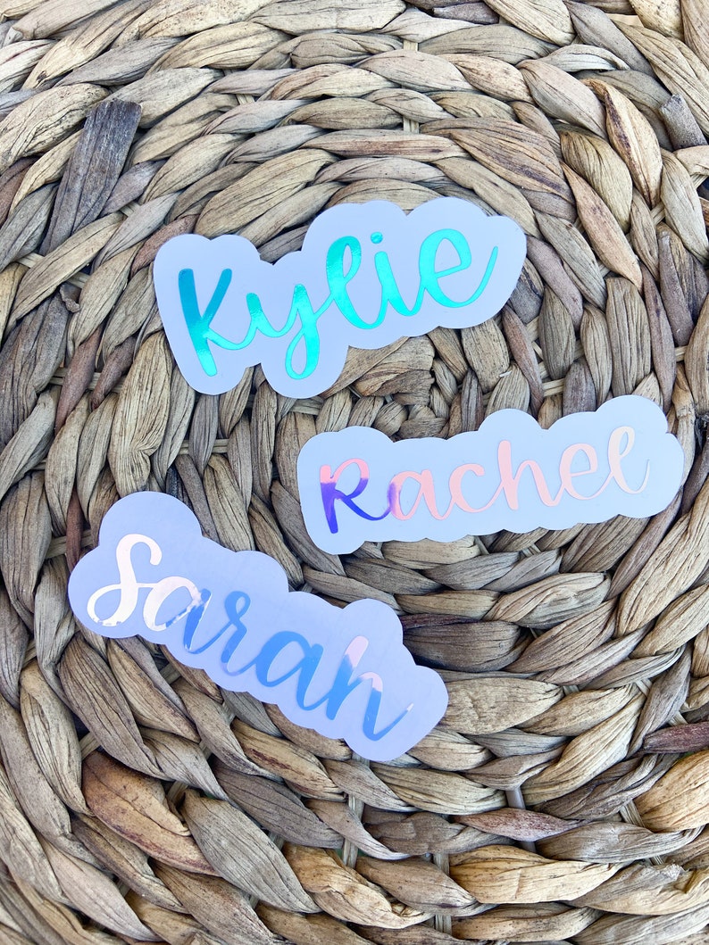 KYLIE Font | Custom Vinyl Name Decal |vinyl Sticker | Holographic Name ...