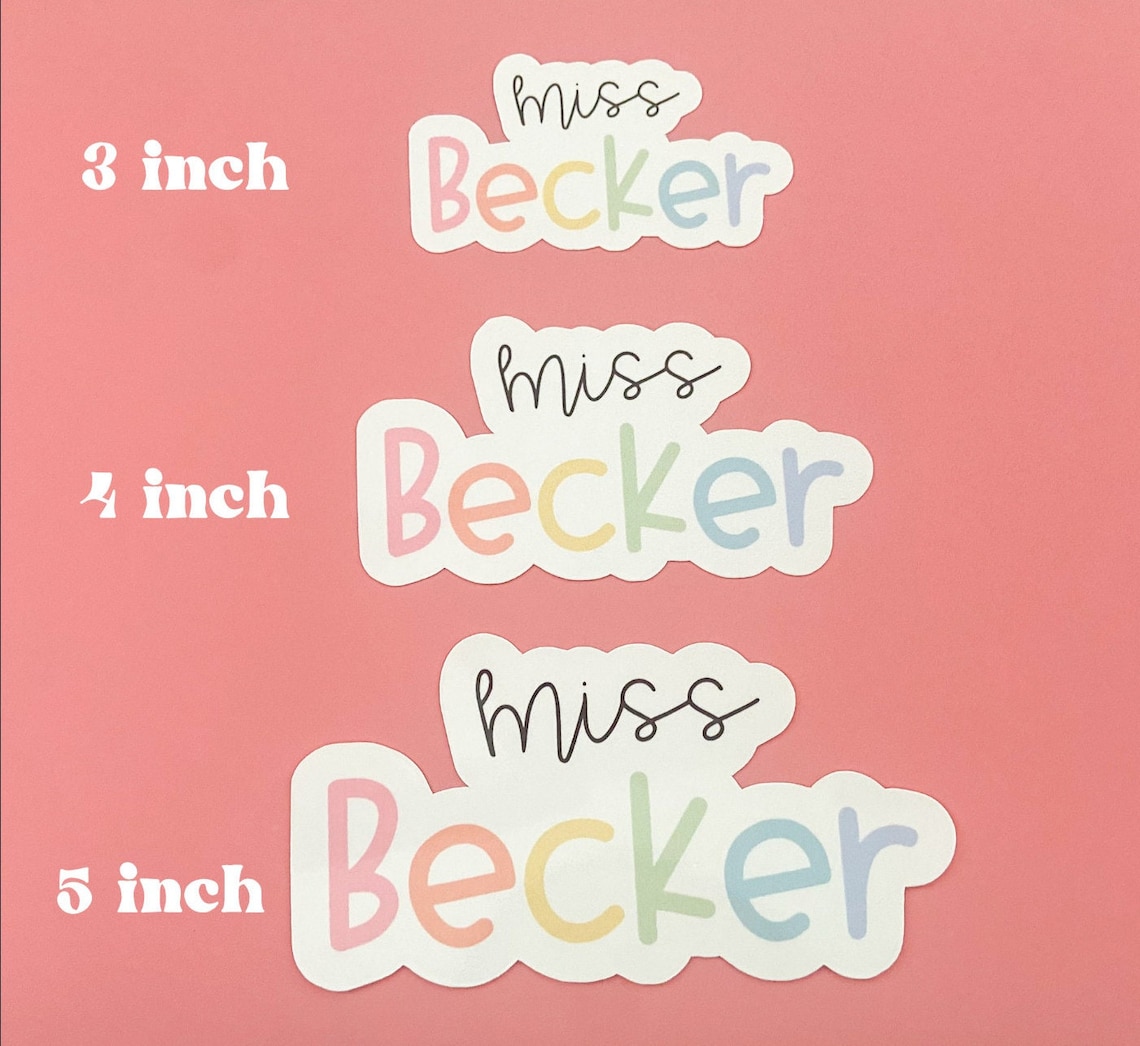 Personalized Teacher Sticker Custom Teacher Name Sticker - Etsy