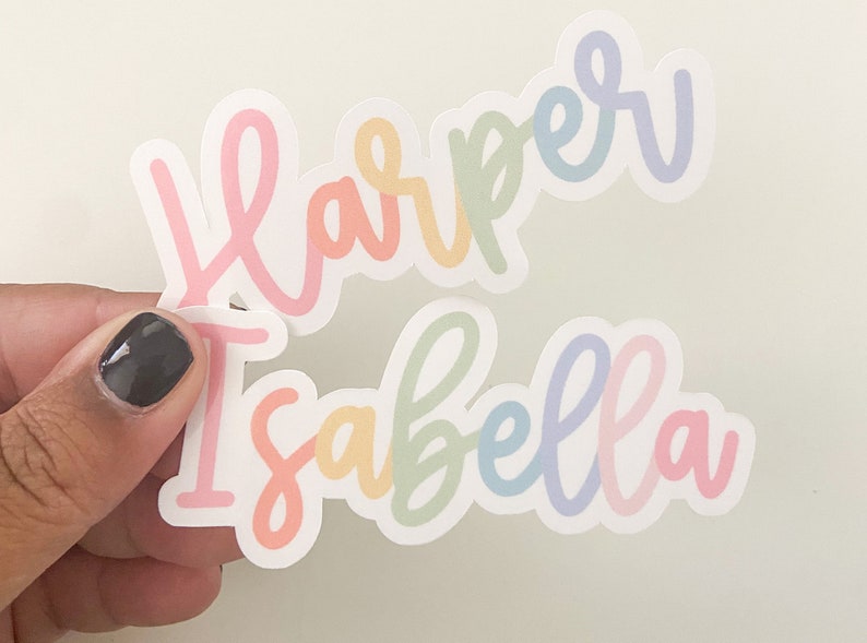 Personalized Name Sticker Custom Name Sticker Handlettered - Etsy