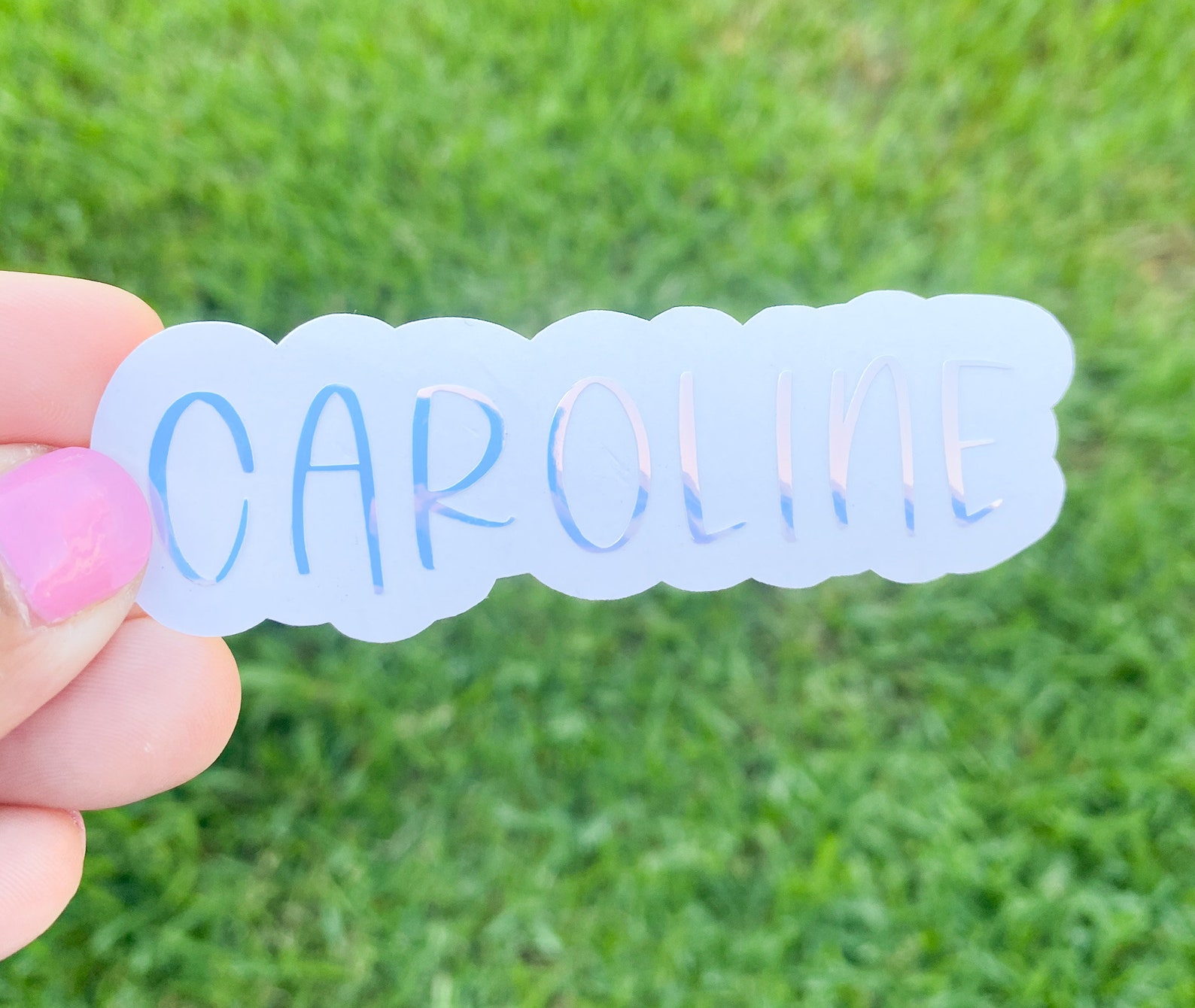 Caroline Font Vinyl Name Decal Holographic Decal Name - Etsy