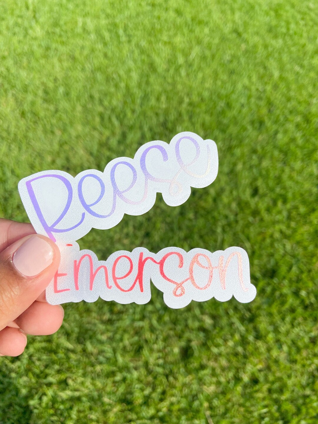 REESE Font | Custom Vinyl Name Decal |vinyl Sticker | Holographic Name ...