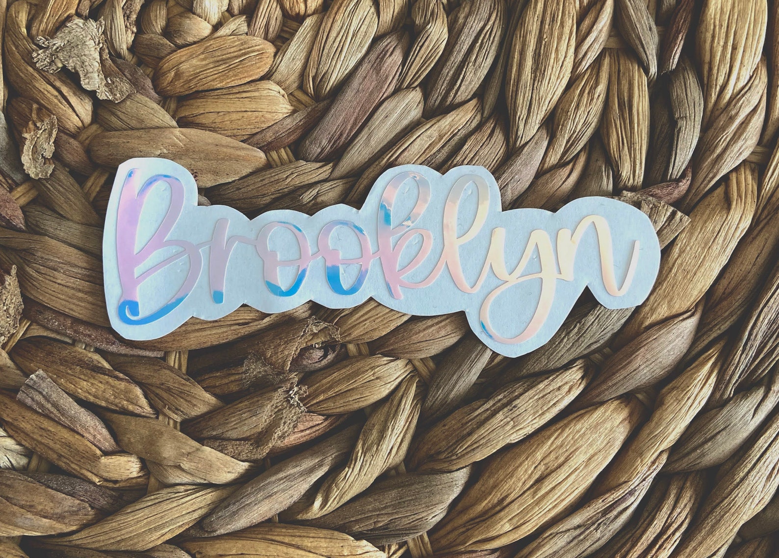Brooklyn Font Vinyl Name Decal Holographic Decal Name | Etsy