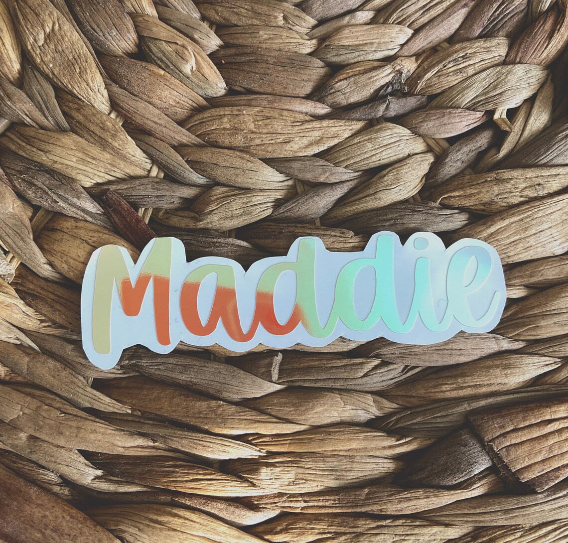 Maddie Font Vinyl Name Decal Holographic Decal Name Decal - Etsy