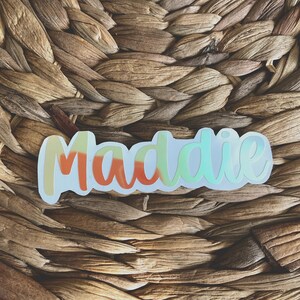 Maddie Font Vinyl Name Decal | Holographic Decal | Name Decal Sticker ...