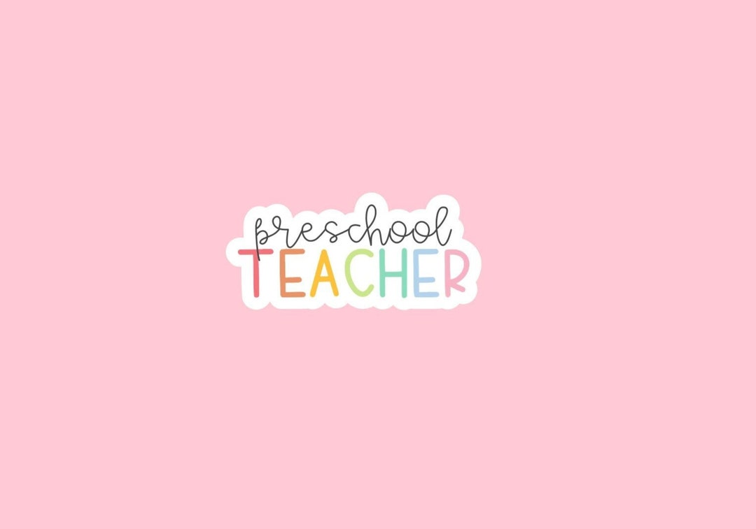 Preschool Teacher Sticker | Rainbow Teacher Sticker | Teacher Gift ...