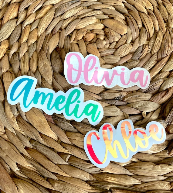 Chloe Font Vinyl Name Decal Holographic Decal Name Decal | Etsy
