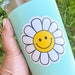 Retro Happy Face Daisy Vinyl Sticker: Waterproof Laptop Decal - Etsy