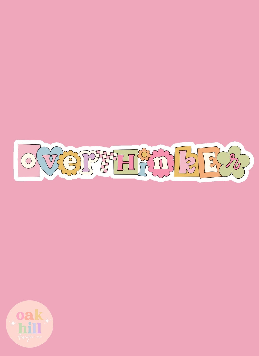 Overthinker Sticker | Mental Health Sticker | Anxious Girl Sticker ...