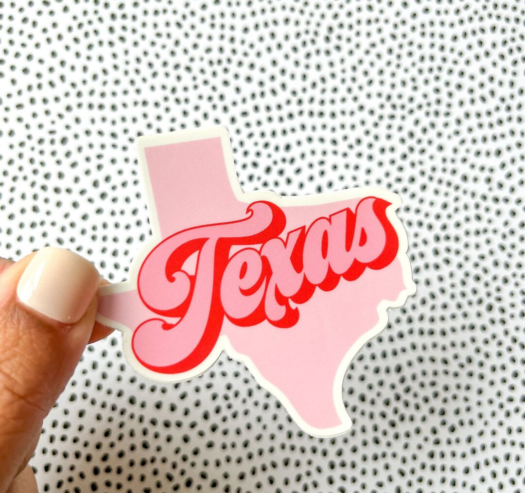 Retro Pink Texas Sticker: Waterproof Vinyl Decal - Etsy