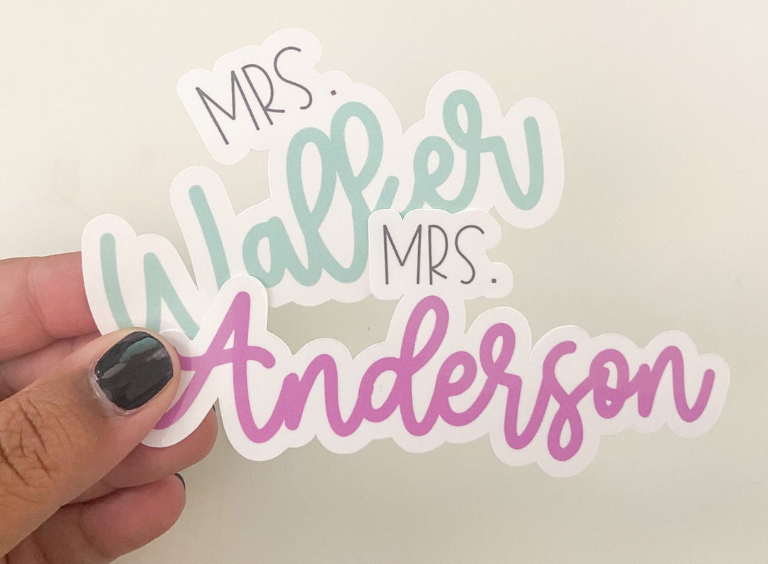 Personalized Teacher Sticker Custom Teacher Name Sticker Teacher Gift ...
