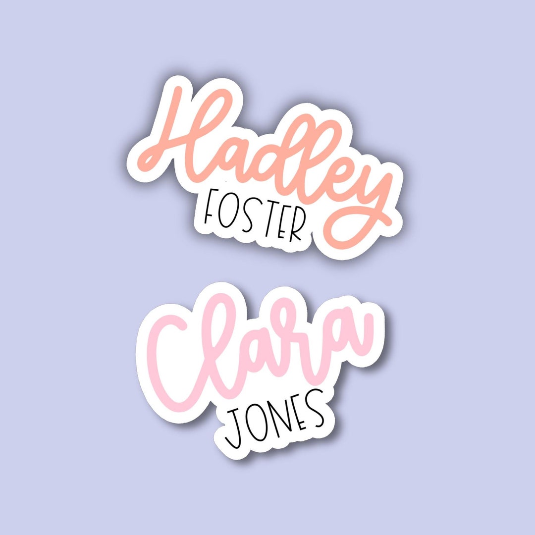 Personalized Handlettered Name Sticker: Water Bottle & Laptop Decal - Etsy