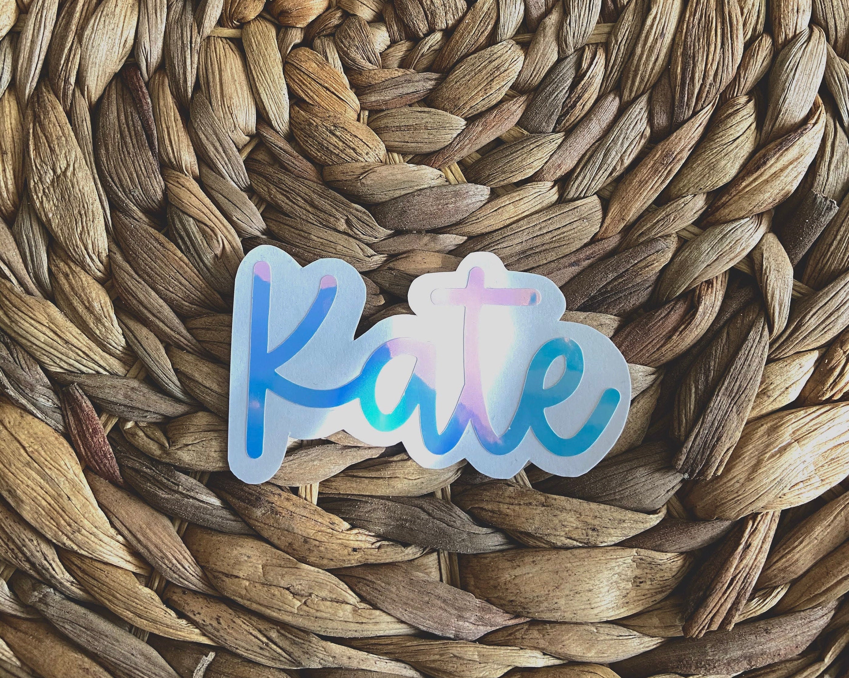 Kate Font Vinyl Name Decal Holographic Decal Name Decal | Etsy