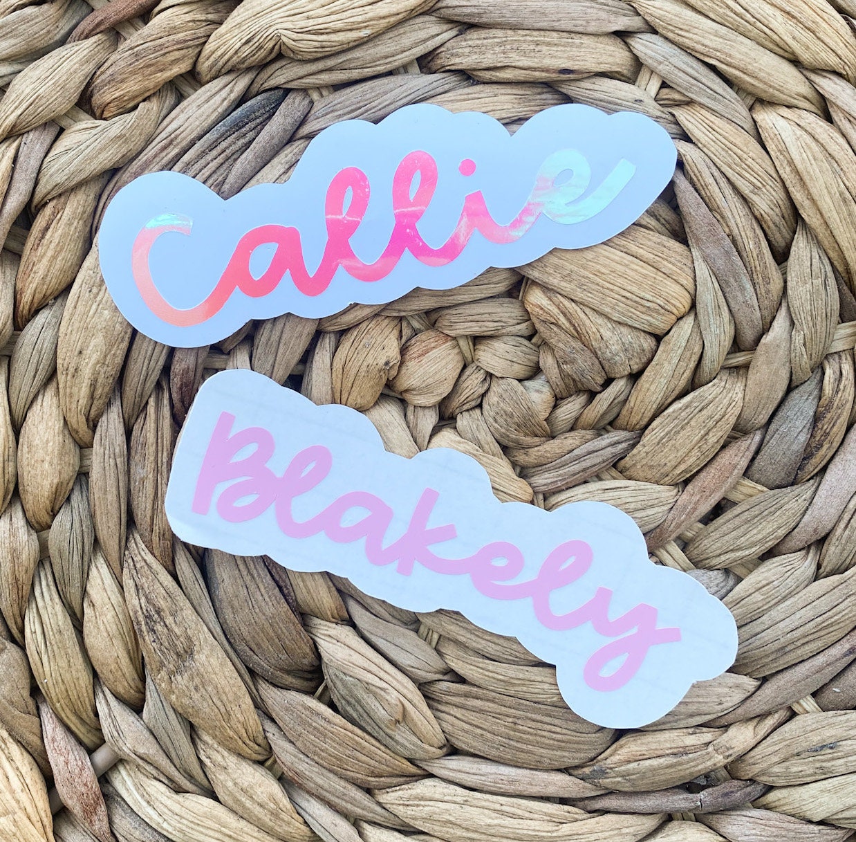 Callie Font Vinyl Name Decal Holographic Decal Name Decal | Etsy UK