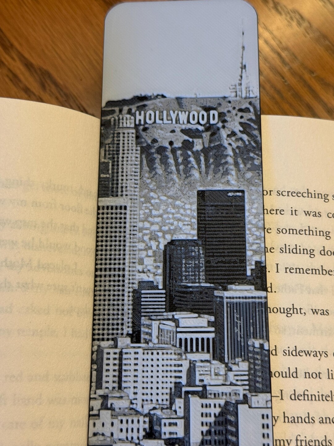 City Skyline Los Angeles Hollywood Sign Bookmark – 3D Printed Raised ...