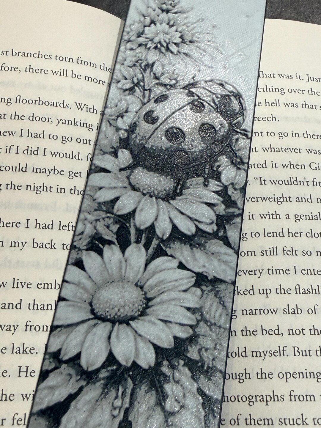 Ladybug Bookmark – 3D Printed Raised Textured Nature Art, Pencil Style ...