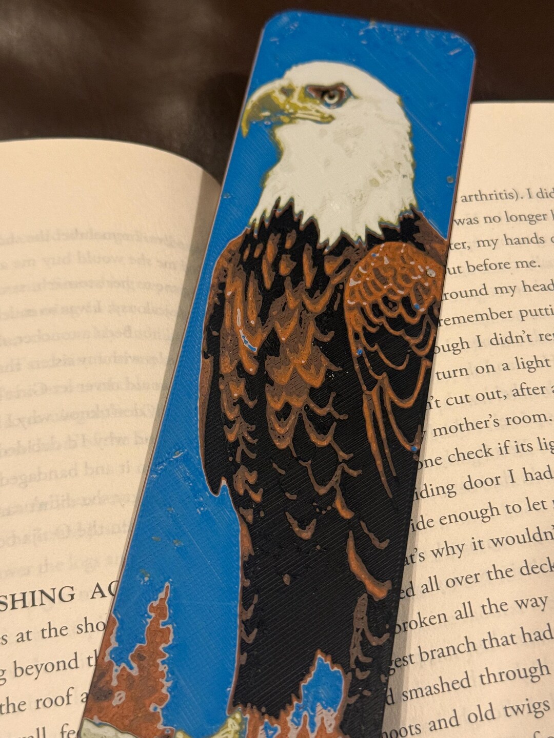 Majestic Bald Eagle Bookmark - 3D Printed Raised Textured Gift for ...