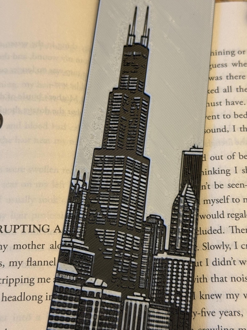 Chicago Bookmark, Willis Tower Bookmark, Cityscape Bookmark, 3d Printed ...