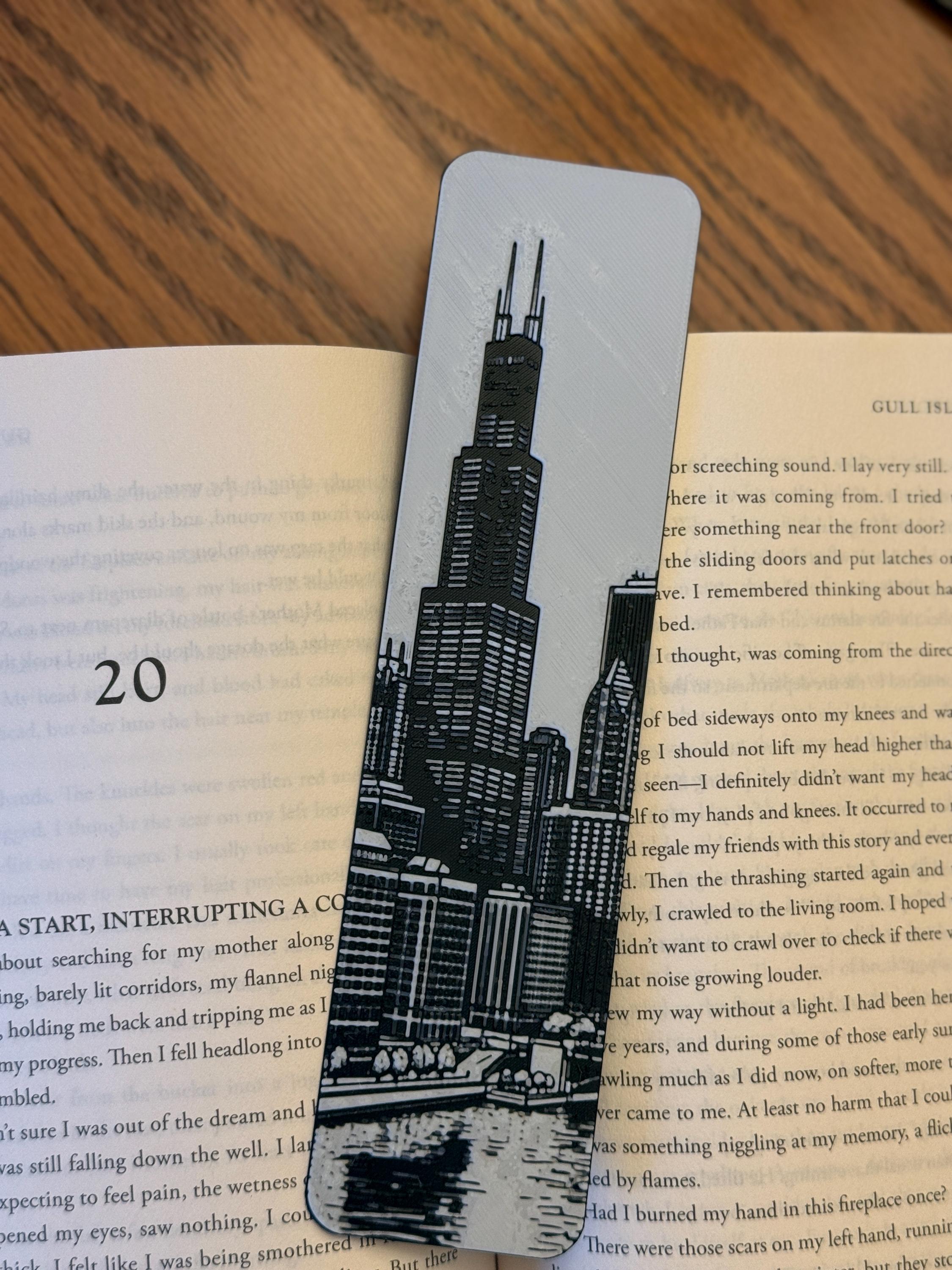 Chicago Bookmark, Willis Tower Bookmark, Cityscape Bookmark, 3d Printed ...
