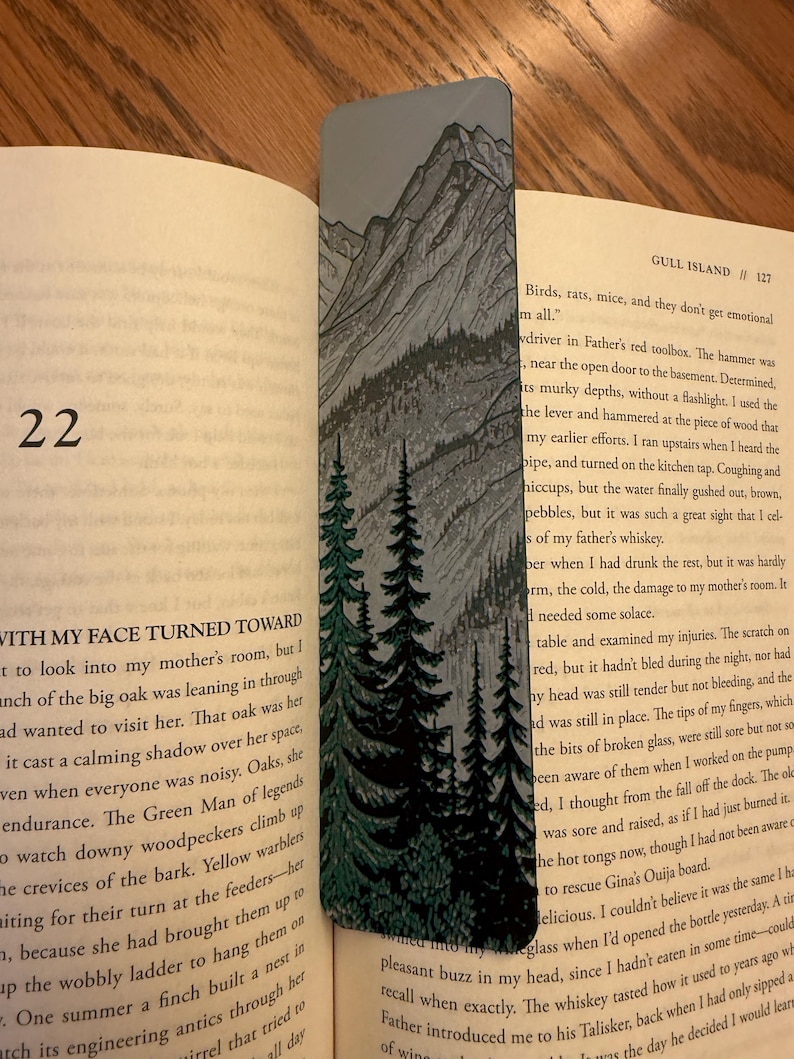 Mountain Forest Bookmark - 3D Printed Raised Textured Gift for ...