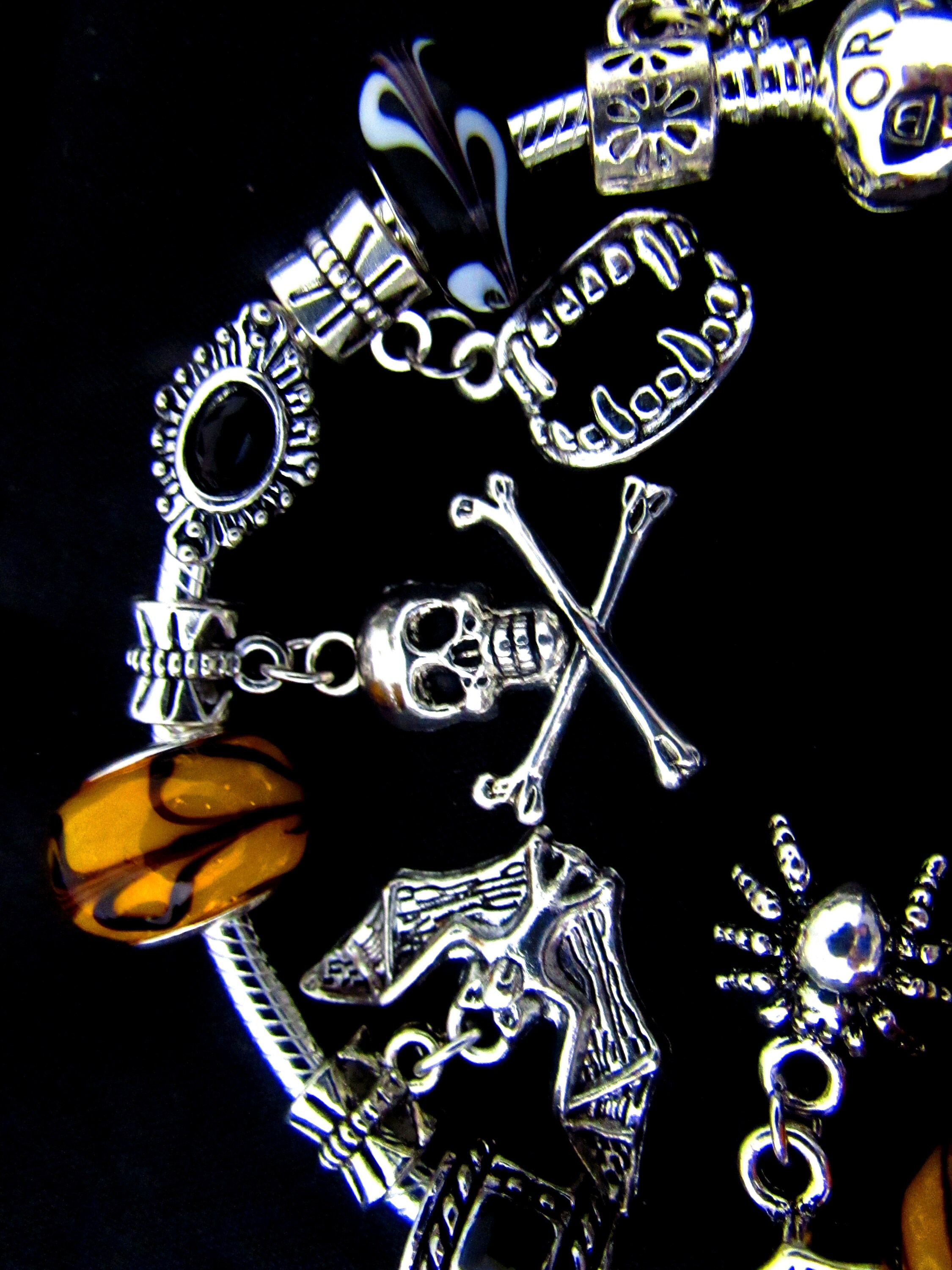 PANDORA GOTHIC HALLOWEEN Charm Bracelet Sterling Silver Bat | Etsy