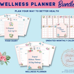 Wellness Planner Bundle Includes a Wellness Journal, Food Log, and ...