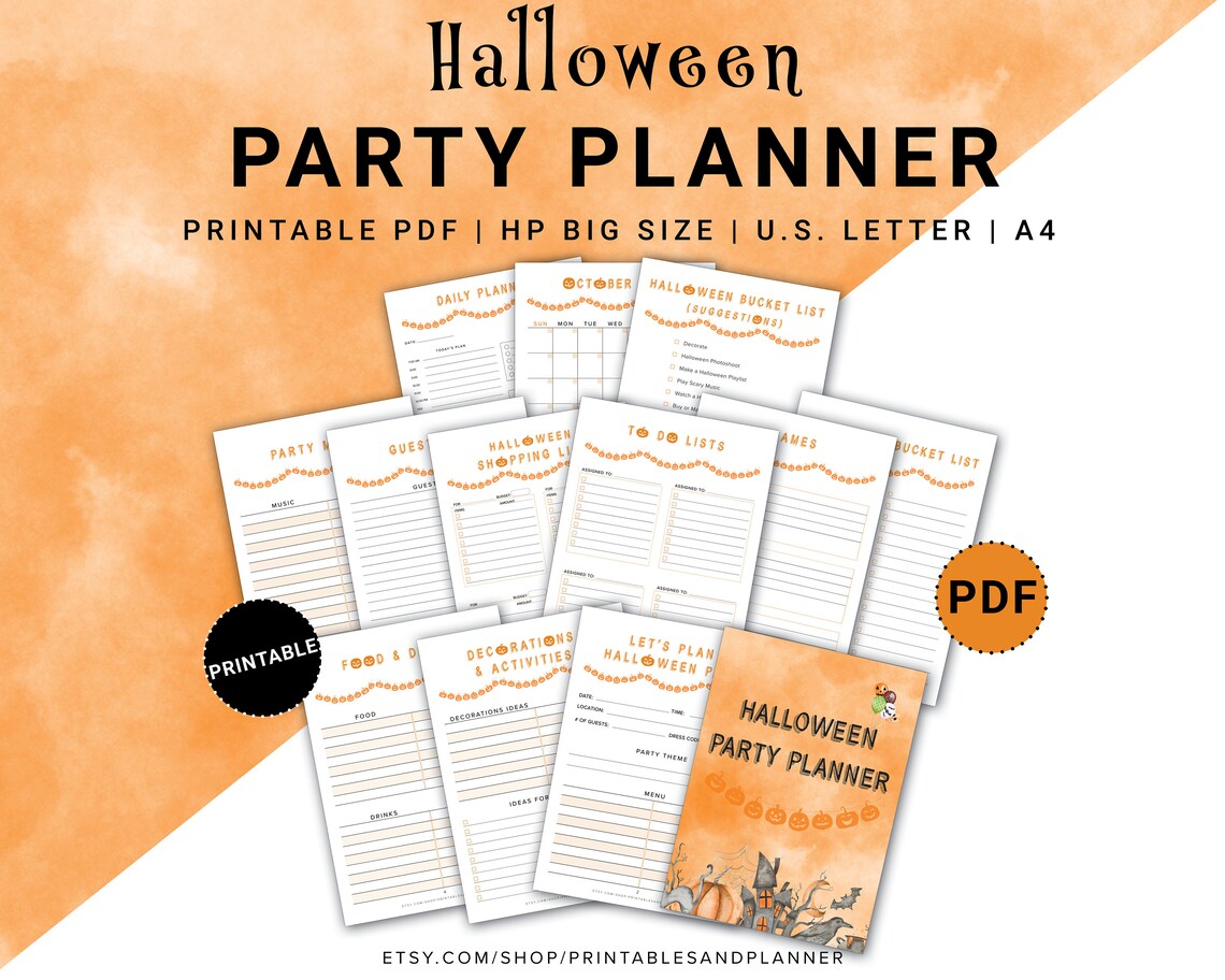 Printable Halloween Party Planner Halloween Party Organizer - Etsy