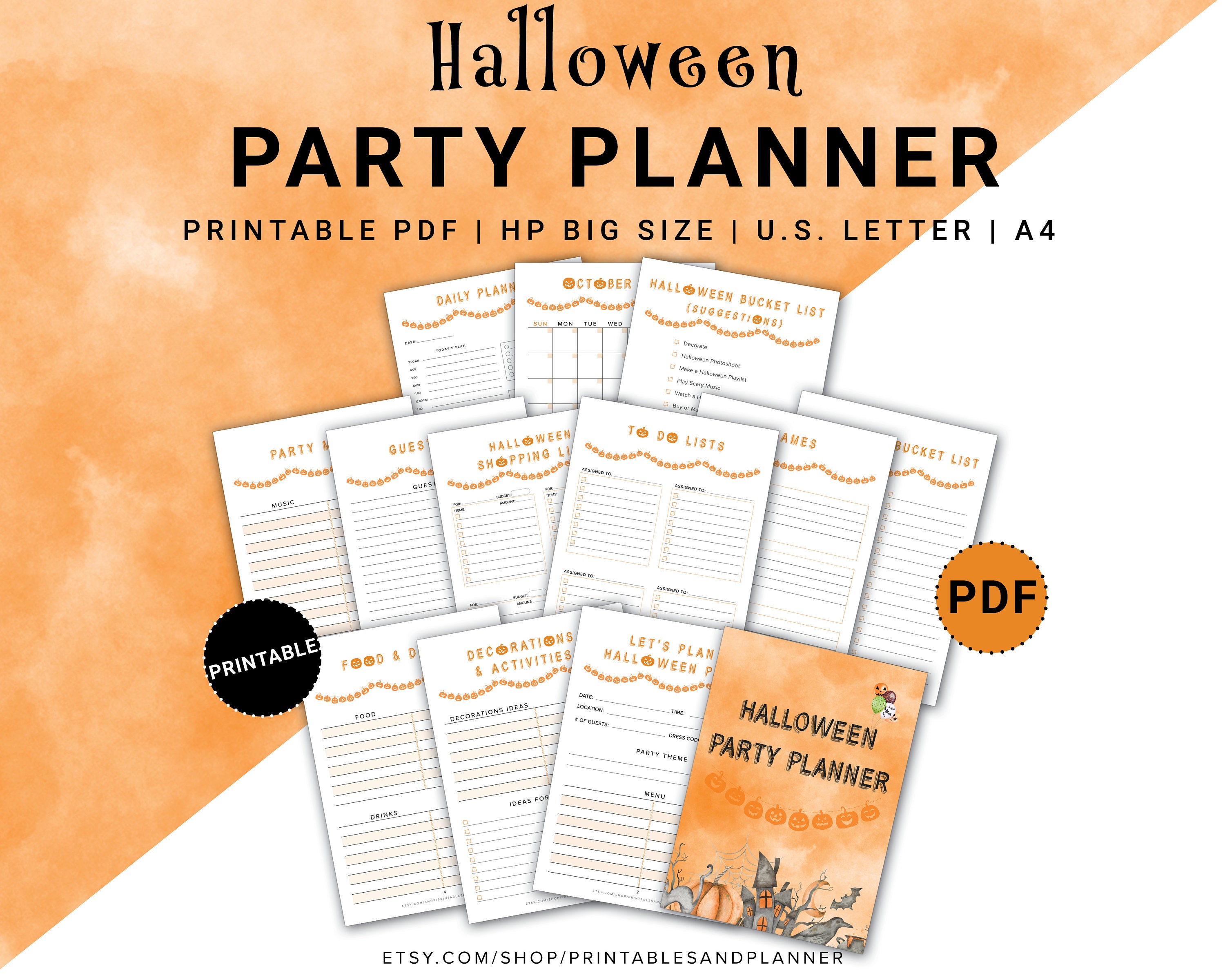 Printable Halloween Party Planner | Halloween Party Organizer ...