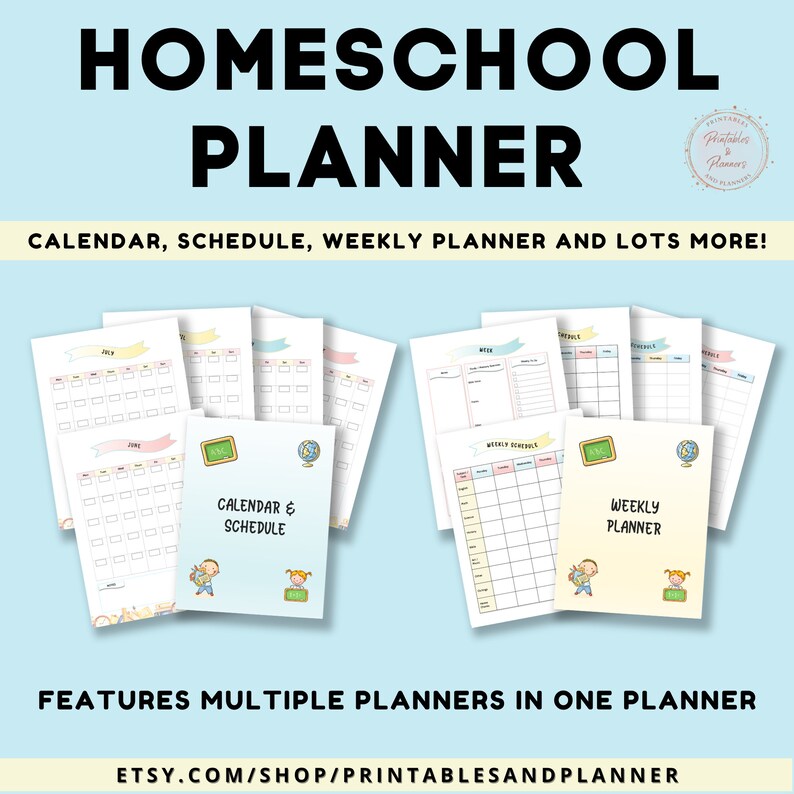 Homeschool Planner Printable Bundle, Secular Homeschool Planner ...