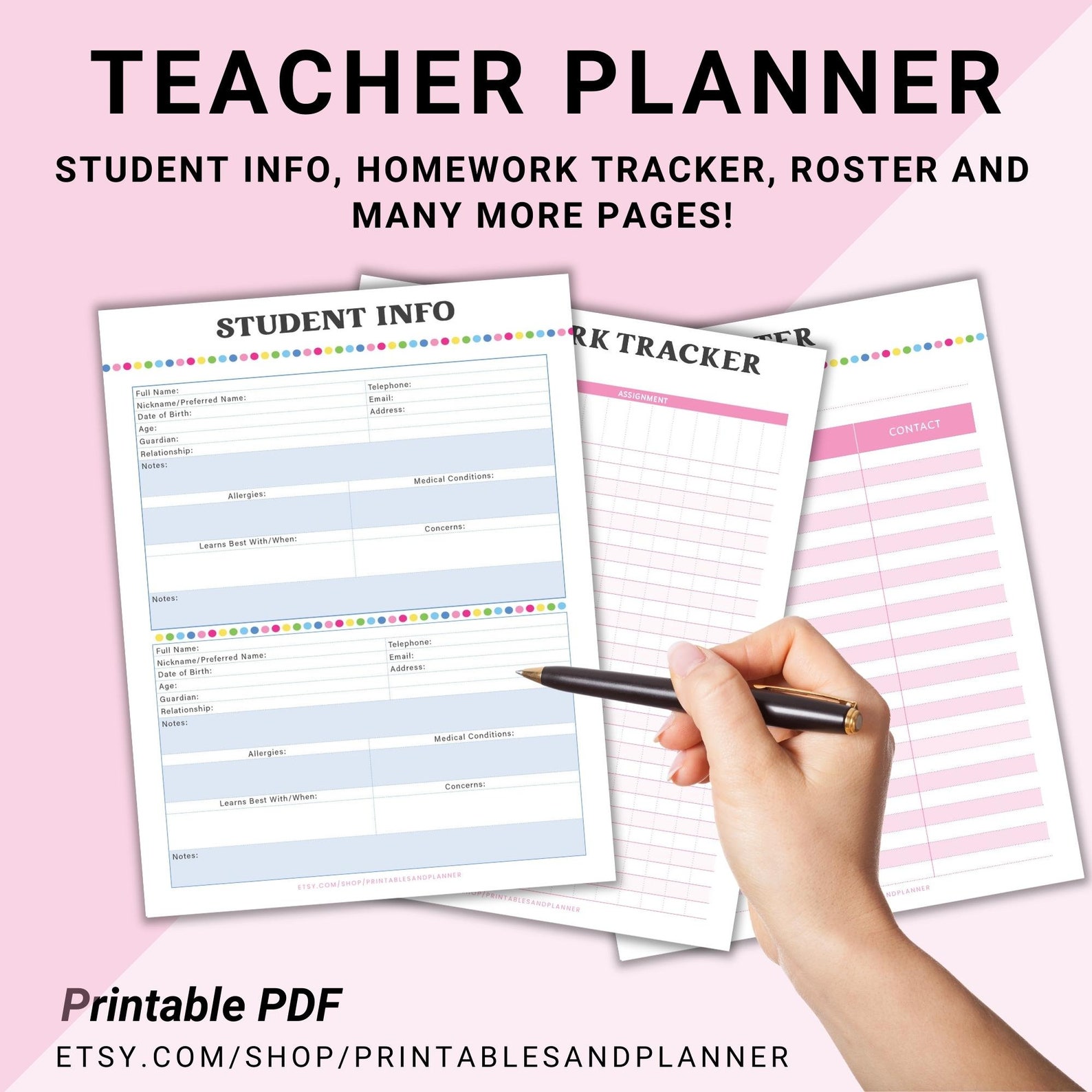 Printable Teacher Planner Teacher Plan Book Teacher Agenda - Etsy
