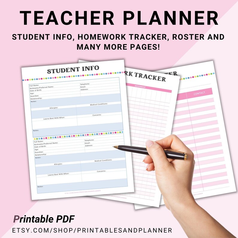 Printable Teacher Planner Teacher Plan Book Teacher Agenda - Etsy
