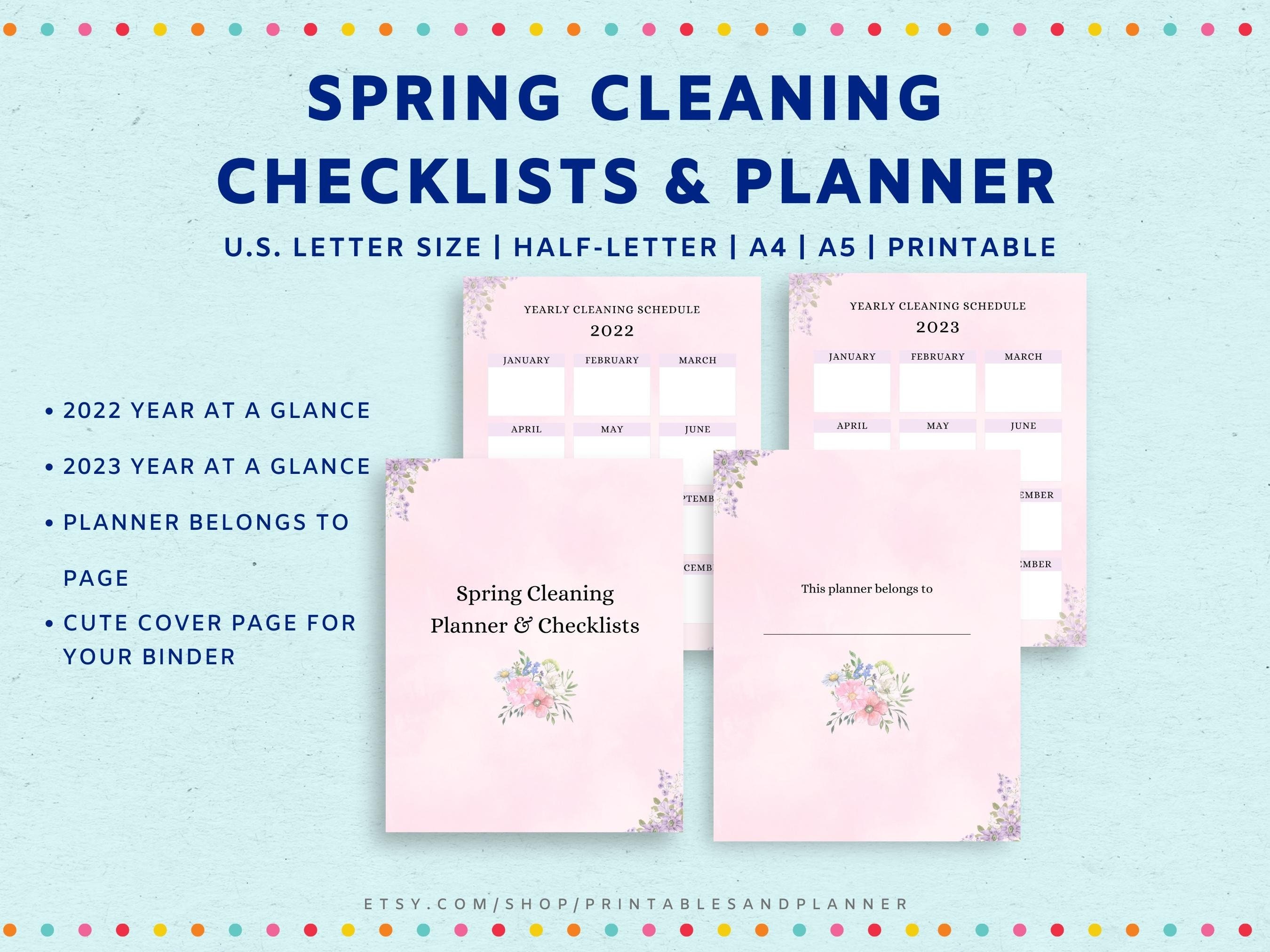 Spring Cleaning Checklists Printable, Cleaning Printable, Cleaning ...