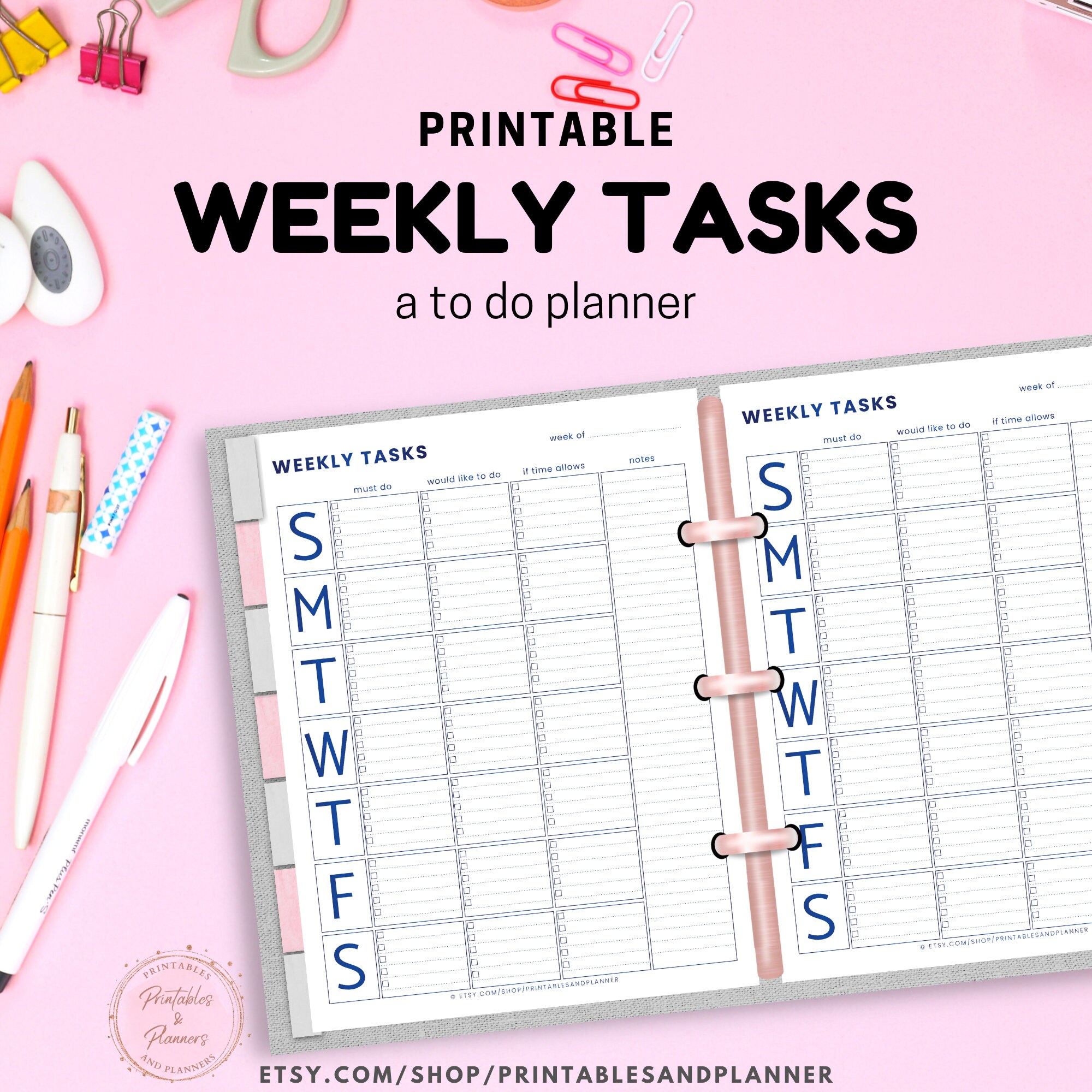 Weekly to Do List Printable the Weekly Tasks Planner Printable Will ...
