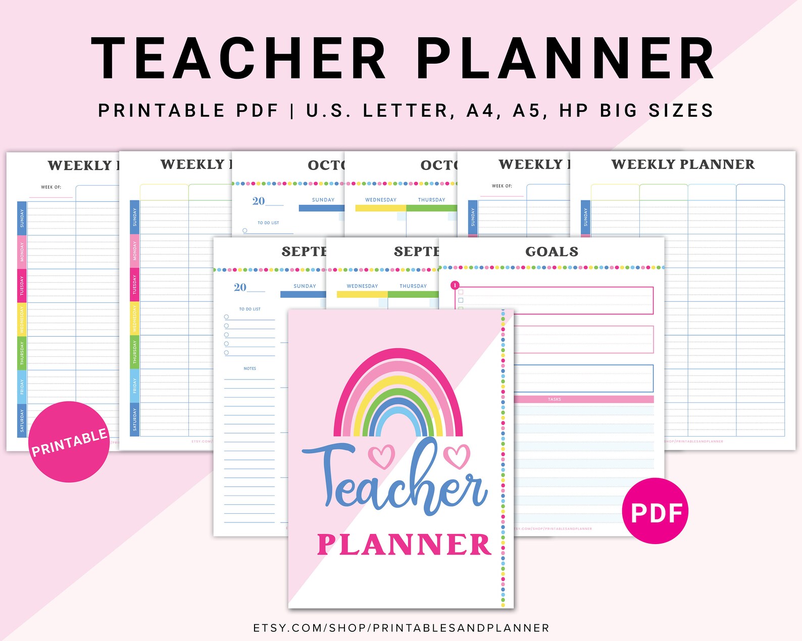 Printable Teacher Planner Teacher Plan Book Teacher Agenda - Etsy