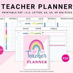 Printable Teacher Planner Teacher Plan Book Teacher Agenda - Etsy