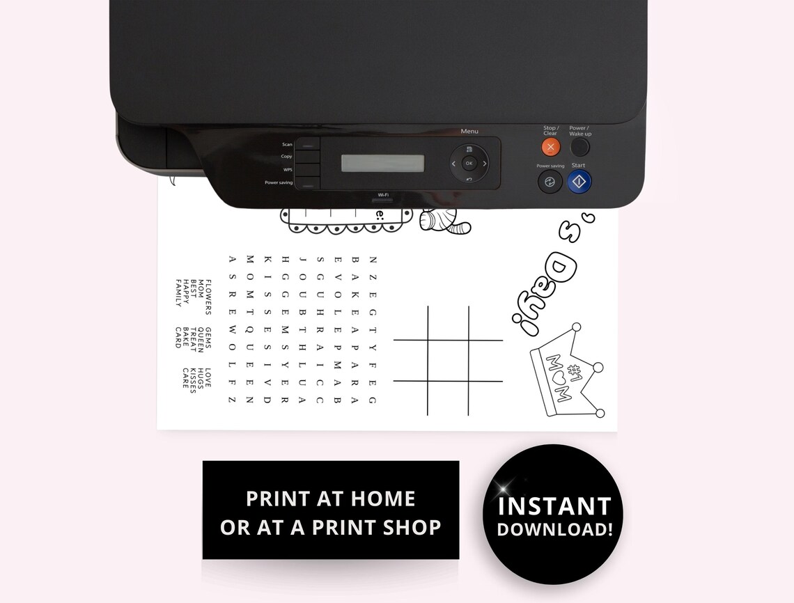 Mother’s Day Activity Placemat Printable – Kids Coloring Sheet and Fun ...