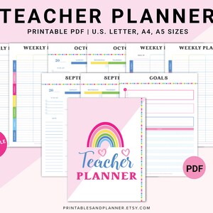 Printable Teacher Planner, Teacher Plan Book, Teacher Agenda, Lesson ...