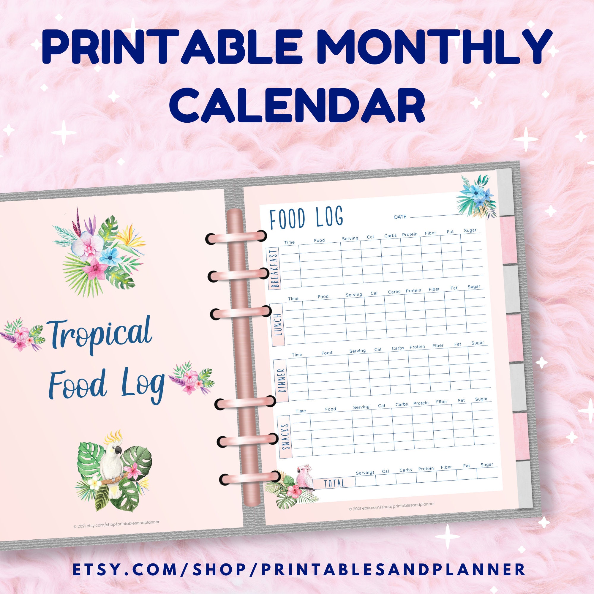 Macros Food Journal Printable | Food Diary | Food Tracker | Intuitive ...
